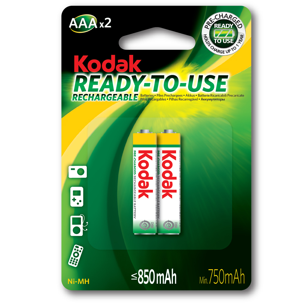 PILHA KODAK RECARREGÁVEL 850mAh C/2 AAA - Duboni